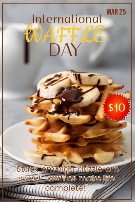 Grey Maximalist International Waffle Day Poster Template | PosterMyWall
