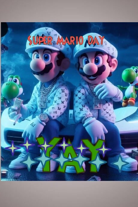 Modèle Grey Maximalist Mario Poster | PosterMyWall