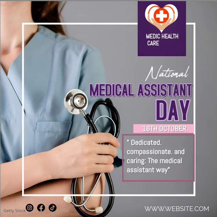 Grey Maximalist Medical Assistant Day Instagram Post Templat | PosterMyWall