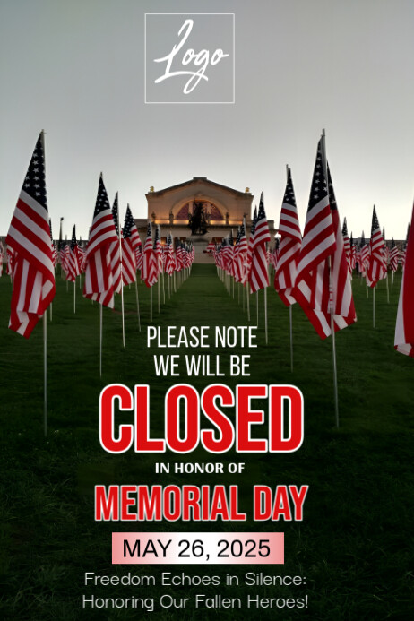 Grey Maximalist Memorial Day Poster Template | PosterMyWall