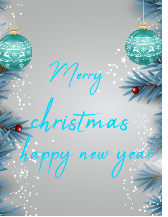 Grey Maximalist Merry Christmas Flyer (us Letter) Template | PosterMyWall