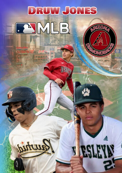 Grey Maximalist Mlb Arizona Diamondbacks Druw Template | PosterMyWall