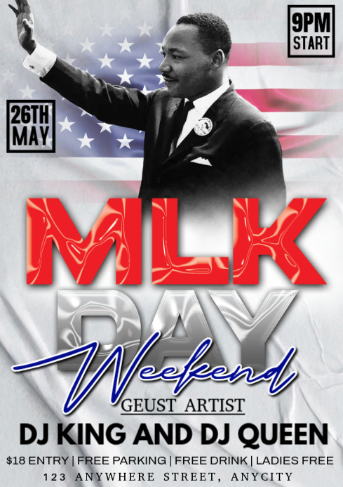 Grey Maximalist Mlk Day A3 Template | PosterMyWall