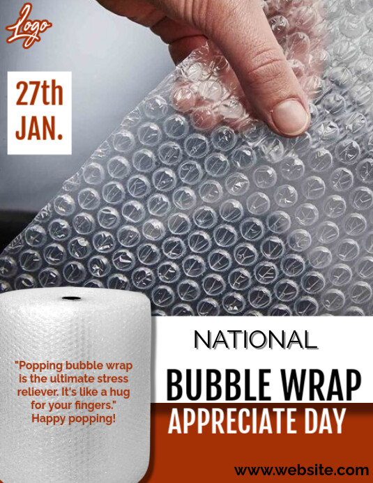 Plantilla de Grey Maximalist National Bubble Wrap Appreciation Day ...