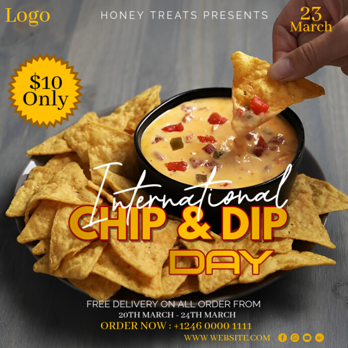 Copy of Grey Maximalist National Chip And Dip Day Instagram Post ...