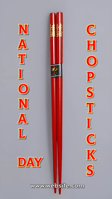 Plantilla de Grey Maximalist National Chopsticks Day Whatsapp Status ...