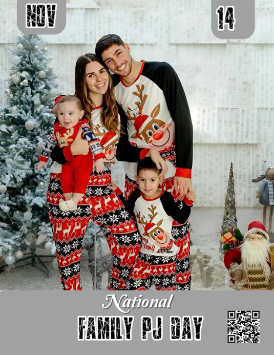 Plantilla de Grey Maximalist National Family Pj Day Celebration Design Template Flyer (us Letter ...