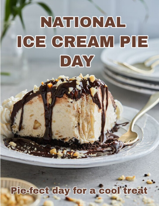 Grey Maximalist National Ice Cream Pie Day Flyer (us Letter) Template ...