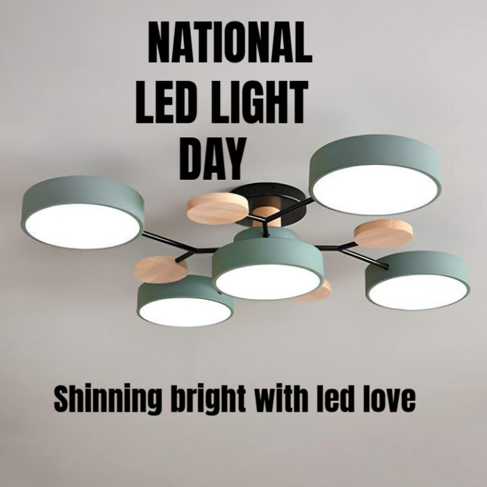 Grey Maximalist National Led Light Day Instagram Post Template ...