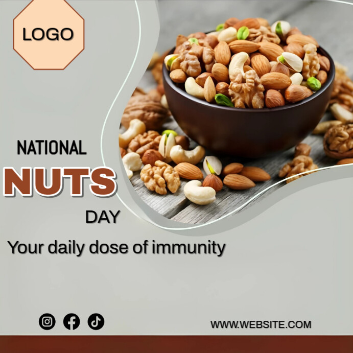 Copy of Grey Maximalist National Nut Day Instagram Post | PosterMyWall