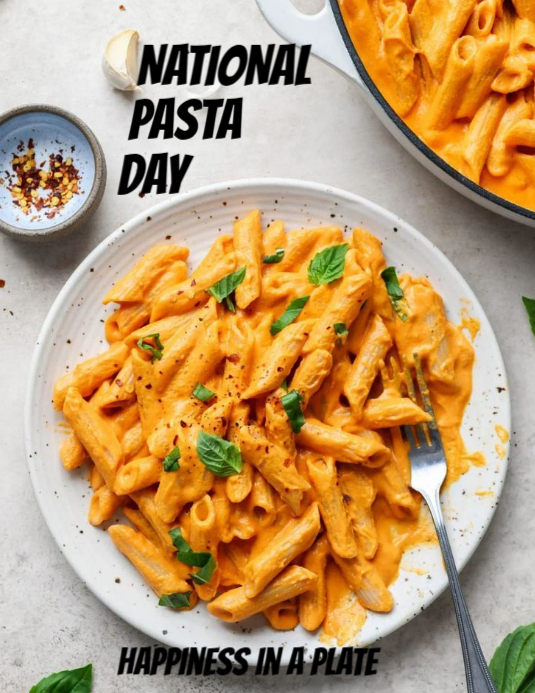 Grey Maximalist National Pasta Day Flyer (us Letter) Template ...