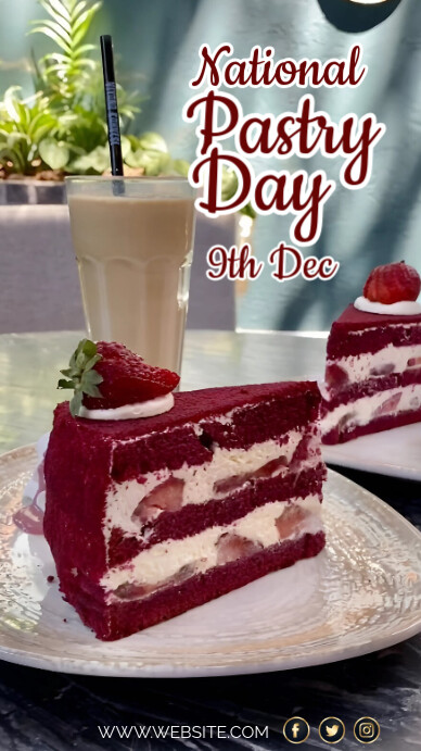 Grey Maximalist National Pastry Day Digital Display (9:16) Template ...