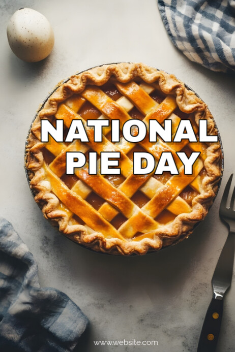 Grey Maximalist National Pie Day Poster Template | PosterMyWall