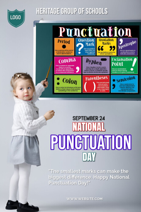 Plantilla de Grey Maximalist National Punctuation Day Pos | PosterMyWall