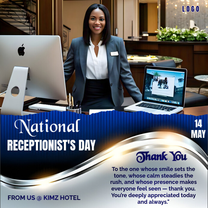 Copy of Grey Maximalist National Receptionist Day Instagram Post ...