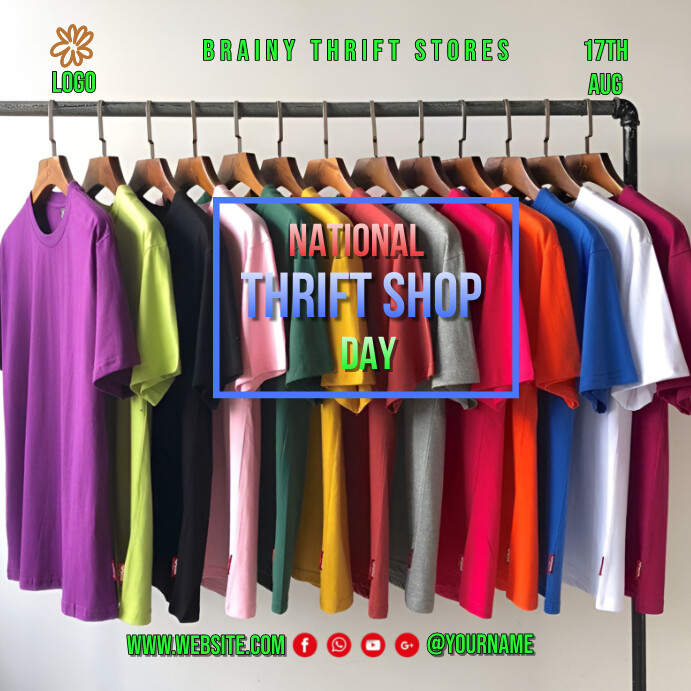 Grey Maximalist National Thrift Shop Day Ins Template | PosterMyWall