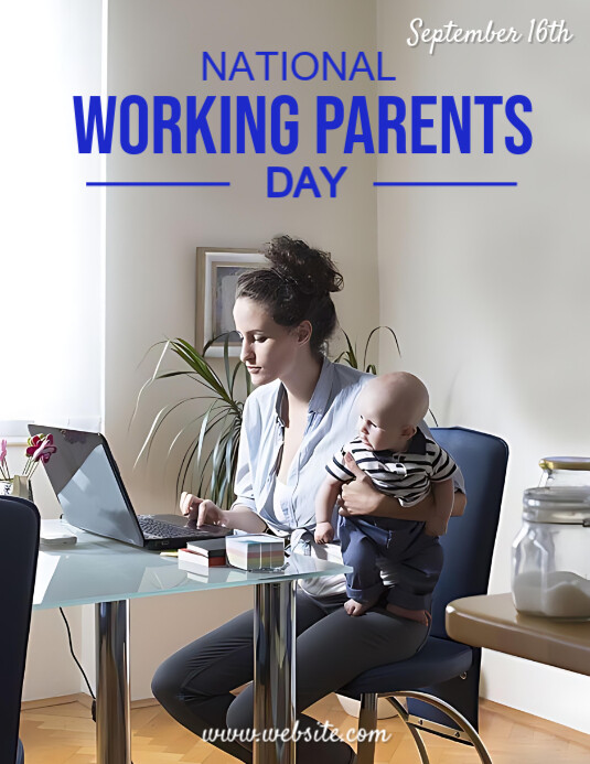 Grey Maximalist National Working Parents Day Template | PosterMyWall