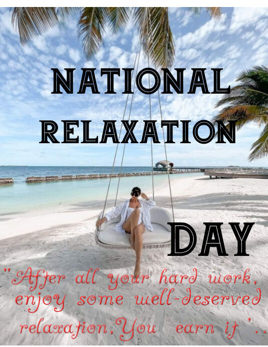 Grey Maximalist National World Relaxation Day Template | PosterMyWall
