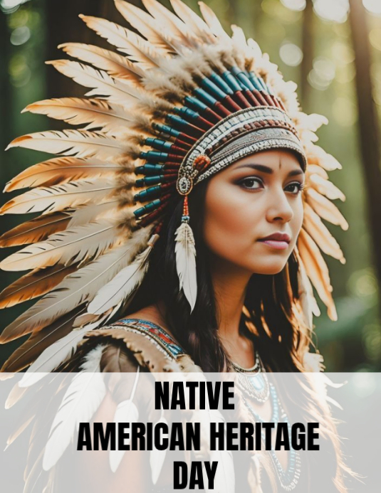 Grey Maximalist Native American Heritage Day Flyer (us Letter) Template ...