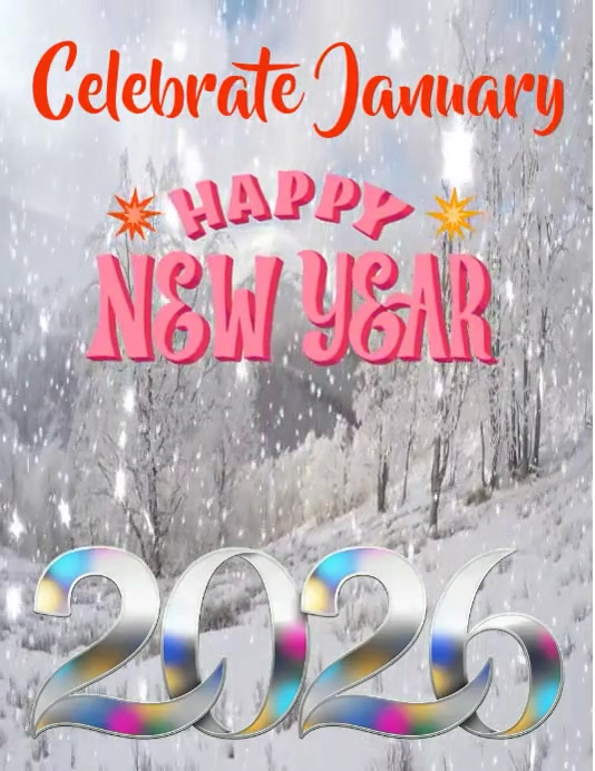 Grey Maximalist New Year Flyer (us Letter), happy new year, Template ...