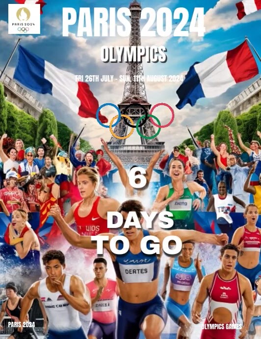 Grey Maximalist Paris Olympics Countdown Fly Template | PosterMyWall
