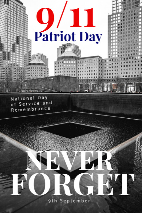 Grey Maximalist Patriot Day Poster Template | PosterMyWall