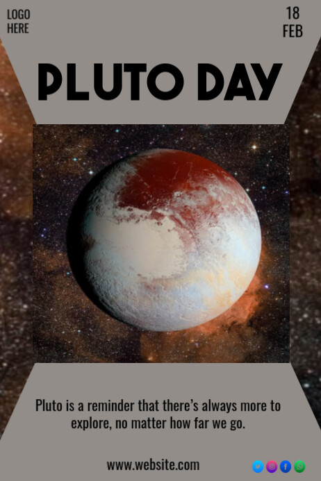 Copy of Grey Maximalist Pluto Day Poster | PosterMyWall
