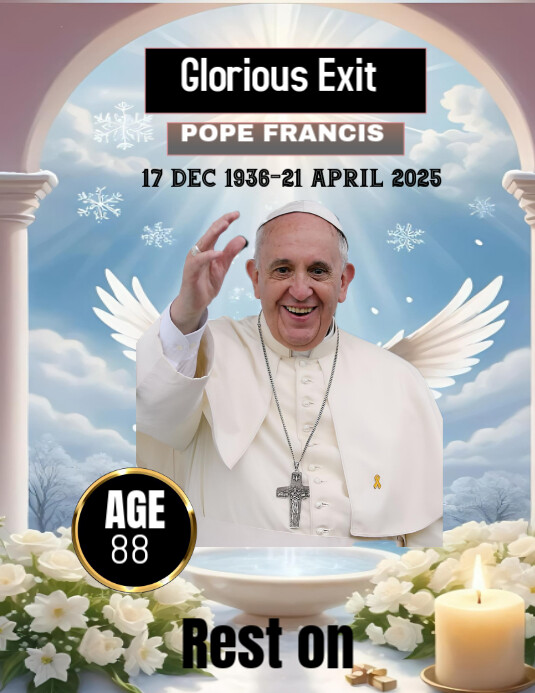 Grey Maximalist Pope Francis Template Flyer (us Letter) | PosterMyWall
