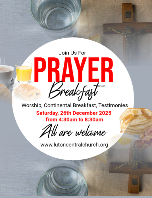 Grey Maximalist Prayer Breakfast Flyer (us Letter) Template | PosterMyWall