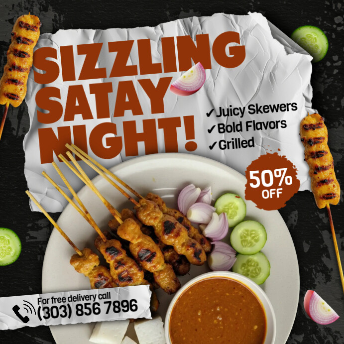 Copy of Grey Maximalist Satay Instagram Post | PosterMyWall