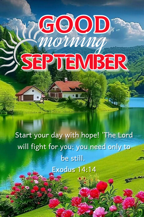 Grey Maximalist September Morning Banner 4' Template | PosterMyWall