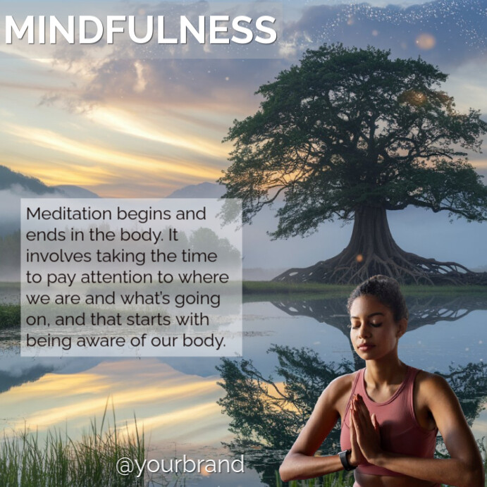 Grey Maximalist Serene Sunrise Mindfulness Meditation – Soft Blue Green Pastel Landscape ...