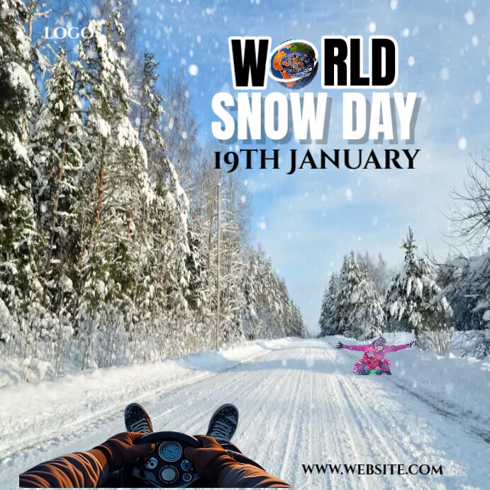 Copy of Grey Maximalist snow day Instagram Post | PosterMyWall