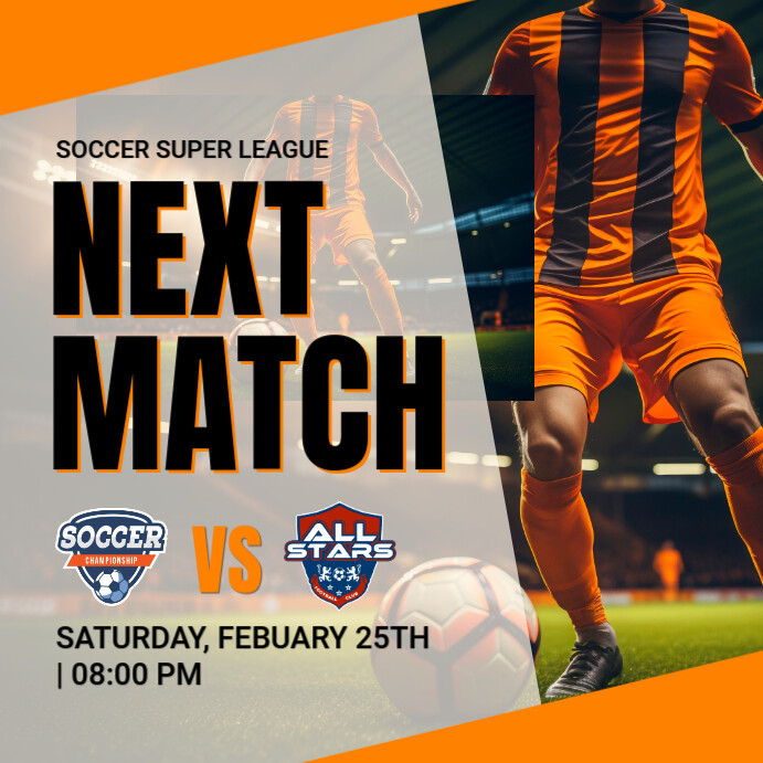 Copy of Grey Maximalist Soccer Next Match Instagram Post | PosterMyWall