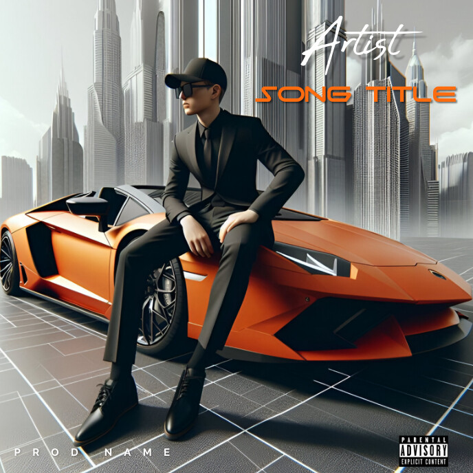 Grey Maximalist Song Album Cover Template | PosterMyWall