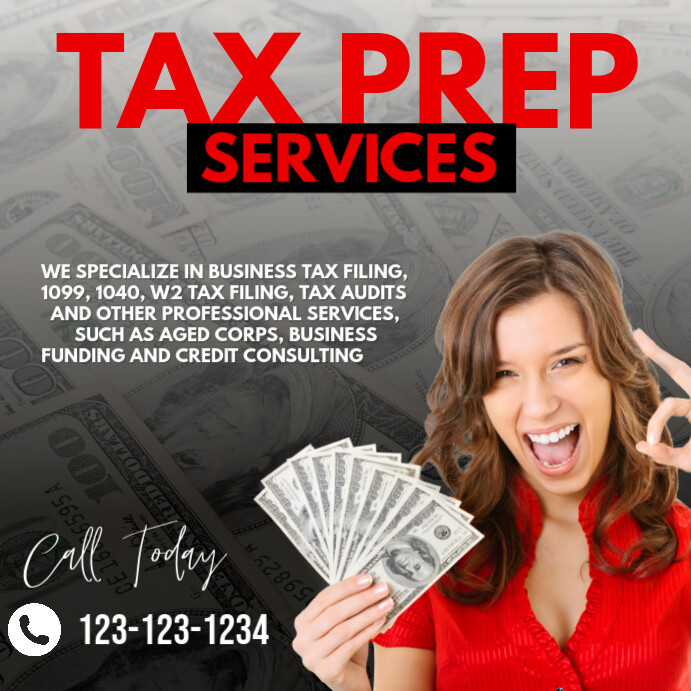 Grey Maximalist Tax Prep Instagram Post Template | PosterMyWall