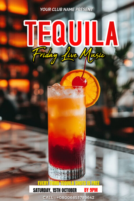 Grey Maximalist Tequila Poster Template | PosterMyWall