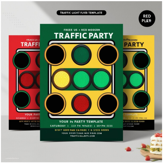 Copy of Grey Maximalist Traffic Light Party Flyer Template - "let’s ...