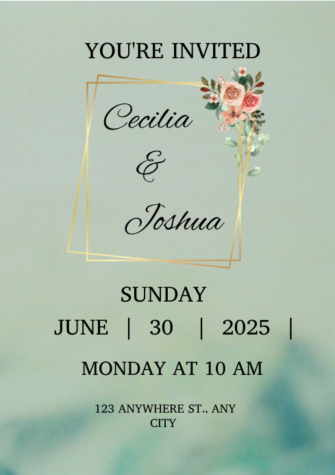 Grey Maximalist Wedding Invitation Card Flyer Template | PosterMyWall