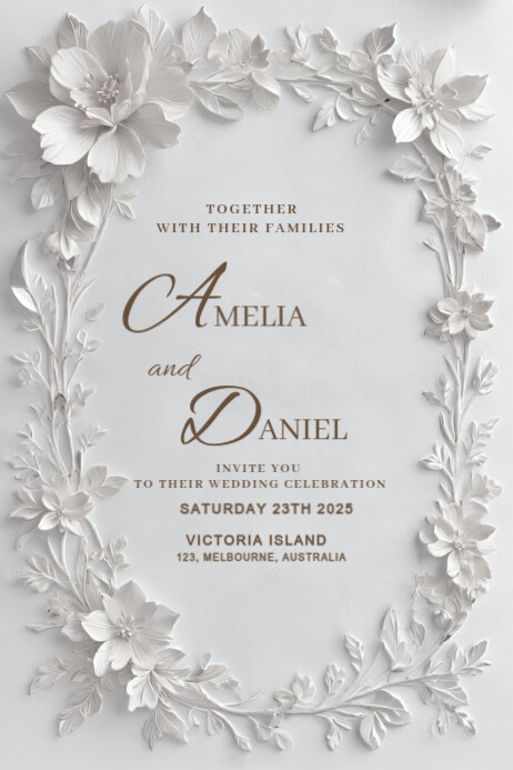 Grey Maximalist Wedding Invitation Template Design Poster | PosterMyWall