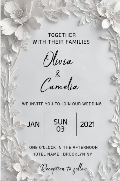 Grey Maximalist Wedding Invitation Template Design Poster | PosterMyWall