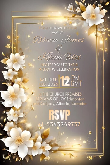 Grey Maximalist Wedding Invites Pinterest Graphic Template | PosterMyWall