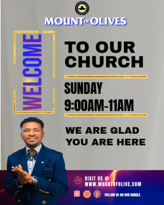 Grey Maximalist Welcome To Our Church Instagram Portrait Template ...