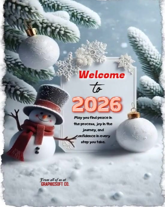 Plantilla de Grey Maximalist Welcome To The New Year 2026 Instagram ...