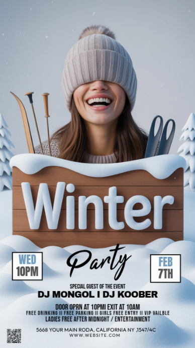 Grey Maximalist Winter Party Instagram Story Template | PosterMyWall
