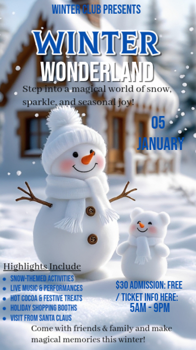 Grey Maximalist Winter Wonderland Flyer Instagram Story Template ...