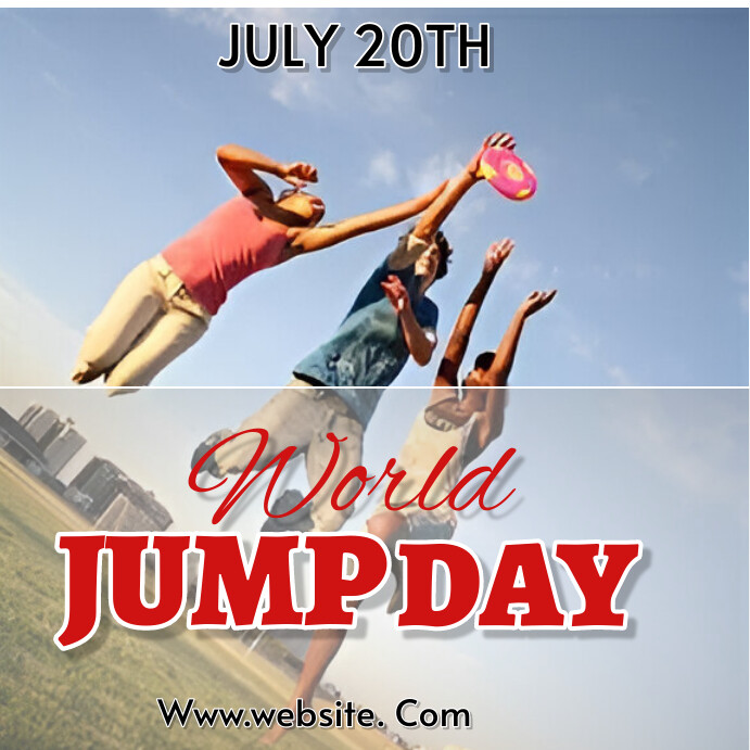 Plantilla de Grey Maximalist World Jump Day Instagram Post | PosterMyWall