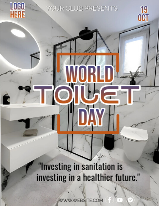 Copy of Grey Maximalist World Toilet Day Flyer (us Letter) | PosterMyWall