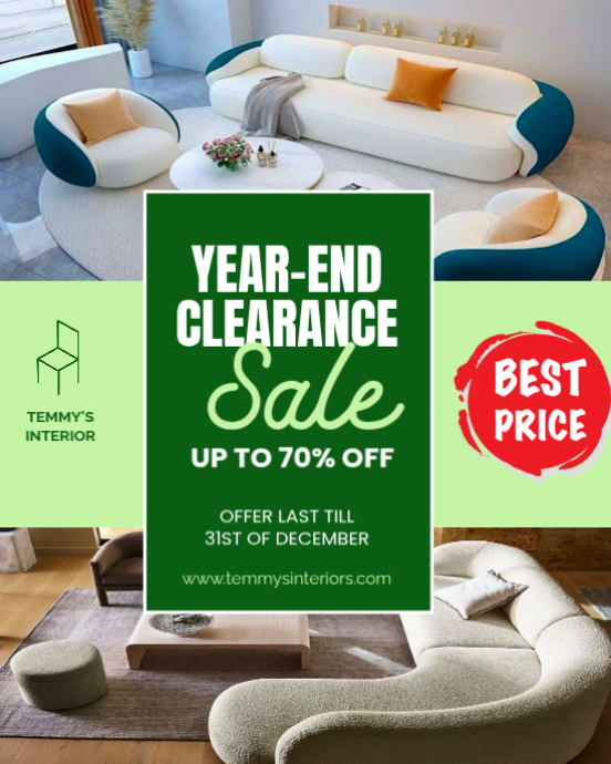 Grey Maximalist Year End Sale Instagram Portrait Template | PosterMyWall