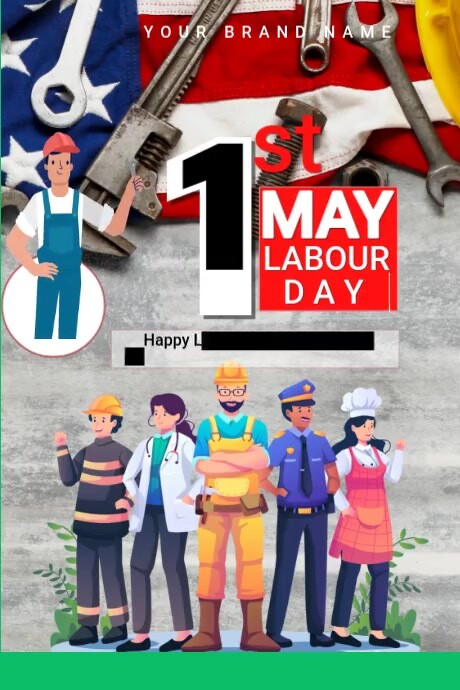 Grey May Day Poster Template | PosterMyWall